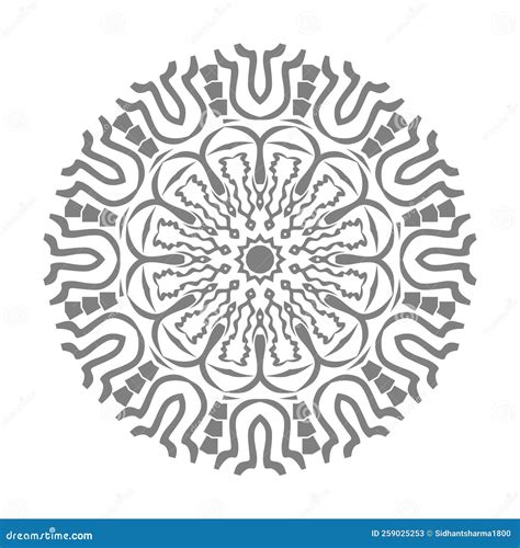 Grey Mandala Vector On White Background Illustrations Stock Vector