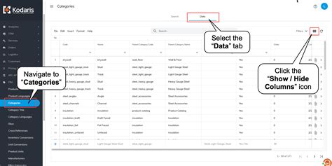 Exporting Categories