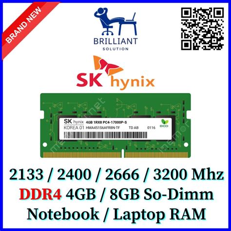 Original Hynix DDR4 4GB 8GB 16GB Notebook RAM SODIMM 2133 Mhz 2400 Mhz 2666 Mhz 3200 Mhz Laptop