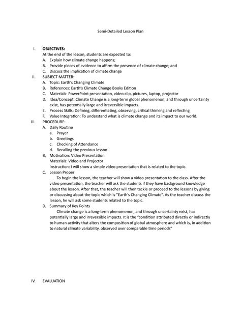 Detailed Lesson Plan Semi Detailed Lesson Plan In Physical Education