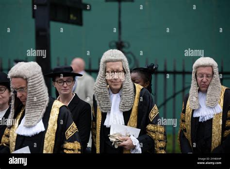 Lord And Lady Justices Of Appeal In Full Judicial Robes Seen Arriving