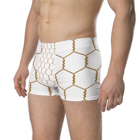Golden Chicken Wire Pattern Boxer Briefs Inspire Uplift