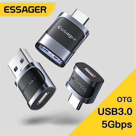 Essager OTG Type C To USB Micro USB To Type C Adapter OTG USB To Type C Converter For Macbook
