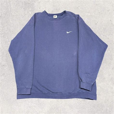 1990s Vintage Nike Navy Blue Sweatshirt 1990s Depop