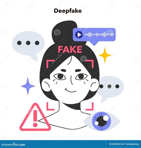 Deepfake Synthetic Media Manipulating And Replacing One Person Cartoon Vector Cartoondealer