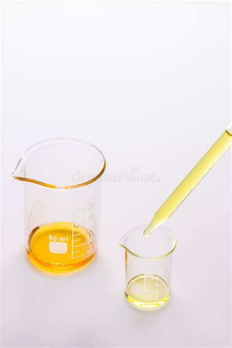 Red And Yellow Beakers Stock Image Image Of Chemical