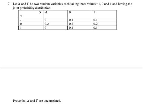 Solved 7 Let X And Y Be Two Random Variables Each Taking