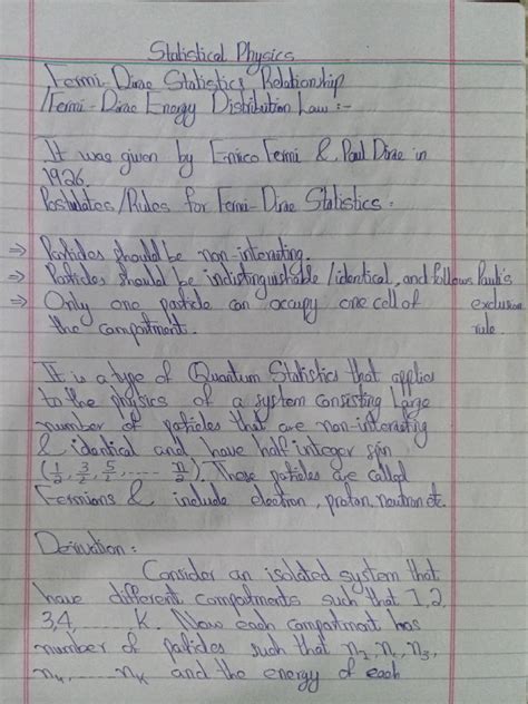 Fermi Dirac Statistics Pdf