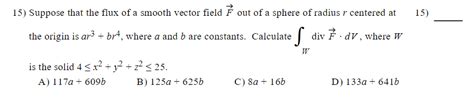 solved 15 suppose that the flux of a smooth vector field f