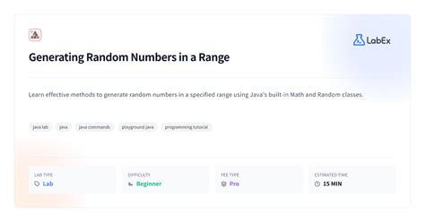Generating Random Numbers In Java Labex