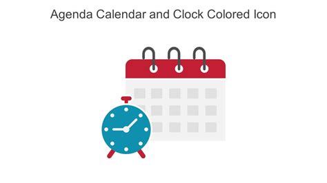 agenda calendar and clock colored icon in powerpoint pptx png and