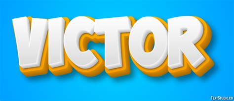 Victor Efecto De Texto Y Diseño De Logotipos Nombre