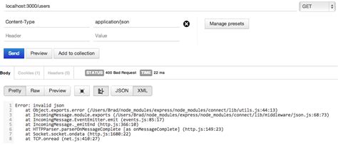 Ajax Invalid Json Get Request Expressjs Stack Overflow