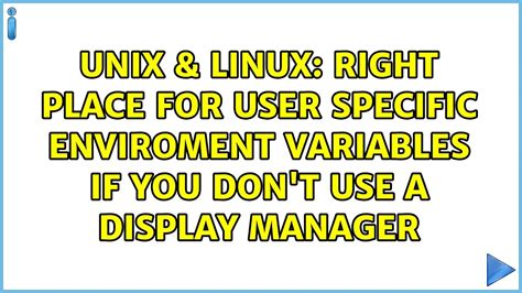 Unix And Linux Right Place For User Specific Enviroment Variables If You