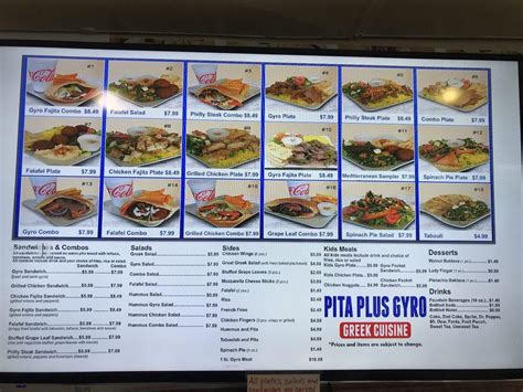 Menu At Pita Plus Gyros Restaurant Columbia