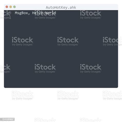 contoh program hello world bahasa autohotkey dalam ilustrasi jendela