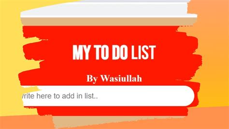Simple Todo Website Using Javascript Youtube