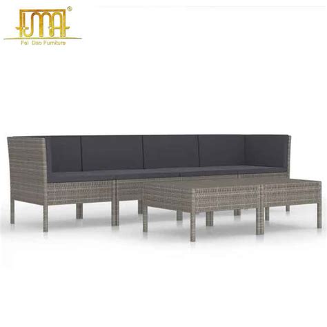 Garden Lounge Sets With Cushions Poly Rattan Gray Feidao