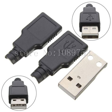 100x Type A Male USB 4 Pin Plug Socket Connector Plastic Cover Plug Socket Usb Plugs