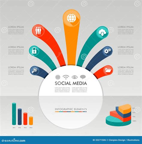 Social Media Infographic Template Graphic Elements Illustration