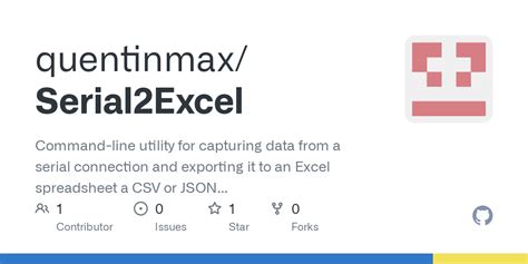 Github Quentinmax Serial Excel Command Line Utility For Capturing Data From A Serial