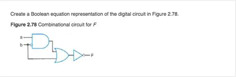 Solved Create A Boolean Equation Representation Of The