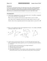 Lab Physics AL Introduction ACCELERATED MOTION Summer Session II In This Lab You Will