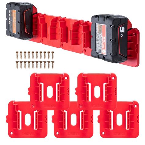 Crtbelfy Battery Holder For Milwaukee M18 18v Battery Wall Mount