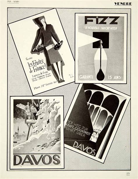 1928 Print Fizz Davos Flapper Fruit Liqueur Perfume Advertising Viaduc