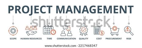 Project Management Banner Web Icon Vector Stock Vector Royalty Free