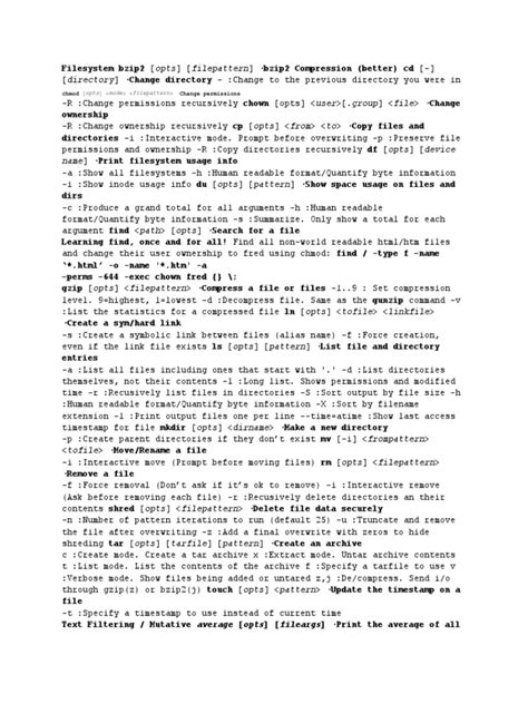 Linux Command Guide Pdf File System Unix