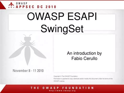 PPT OWASP ESAPI SwingSet PowerPoint Presentation Free Download ID 3981629