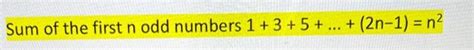 Solved Sum Of The First N Odd Numbers 1352n−1n2sum