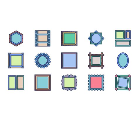 프레임 아이콘 세트의 세트 프리미엄 벡터