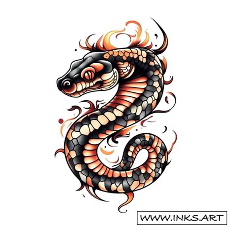 Tattoo Design Bold Ball Python Art Style New School
