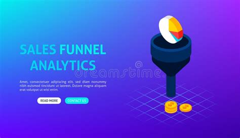 Sales Funnel Analytics Banner Stock Vector Illustration Of Dollar