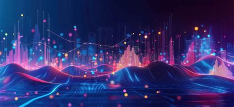 Colorful Abstract Data Visualization With Glowing Lines And Vibrant