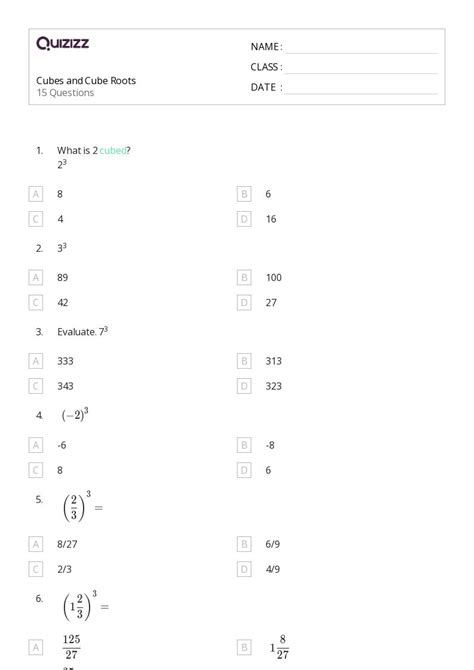 50 Cubes Worksheets On Quizizz Free And Printable