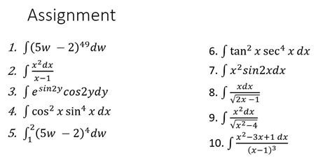 Solved Assignment 1 ∫5w−249dw 6 ∫tan2xsec4xdx 2