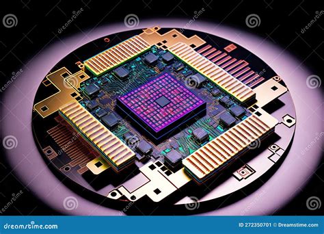 Microprocessor And Microcircuit Industry Wafer Semiconductor Manufacturing Stock Illustration