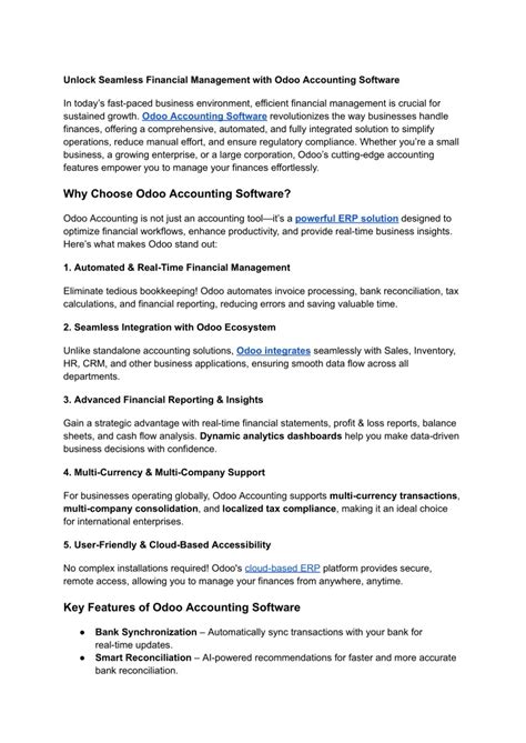 Ppt Unlock Seamless Financial Management With Odoo Accounting Software Powerpoint Presentation