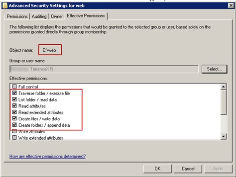 effective permissions in windows server 2008 r2 super user
