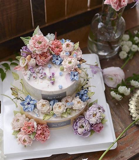 제이케이크 정규반 수강생작품 주말반 ㆍ분당앙금플라워 코리아플라워디자인협회 Cake Classes Cake Decorating Buttercream Flowers