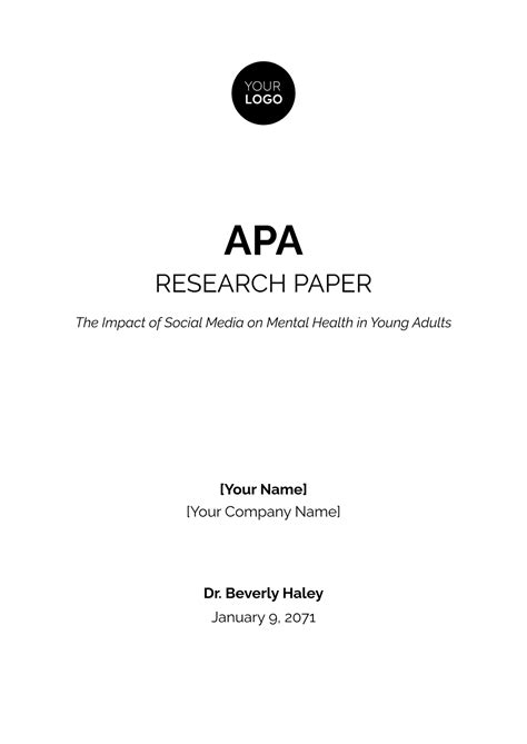 Free Apa Templates To Edit Online And Print