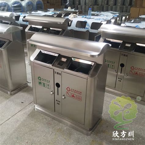 Outdoor Urban Street Double Category Stainless Steel Trash Cans