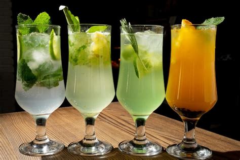 Premium Photo No Alcohol Cocktails On A Black Background