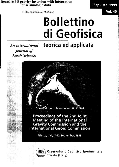 Pdf Iterative 3d Garvity Inversion With Integration Of Seismologic Data