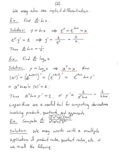 Solution Calculus Chain Rule And Implicit Differentiation Lecture 5 Log And Inverse