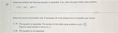Solved Determine Whether The Following Equation Is Chegg
