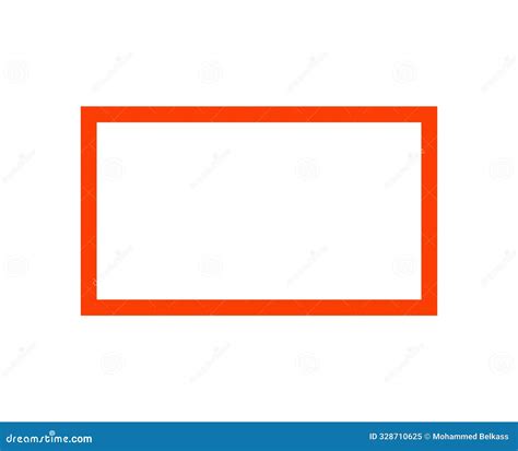 Rectangle Shape Outline Orange Stroke Circle Symbol Vector Stock Illustration Illustration Of